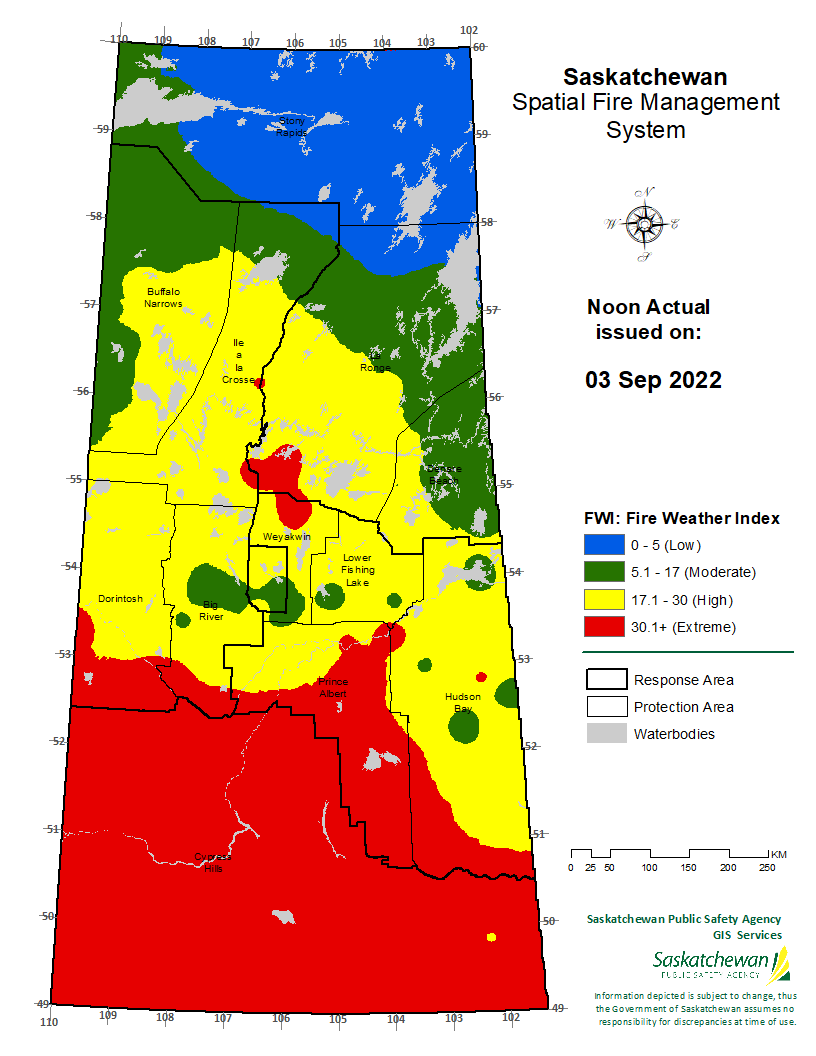 FWI ACTUAL FORECAST VALID FOR 2022-09-03