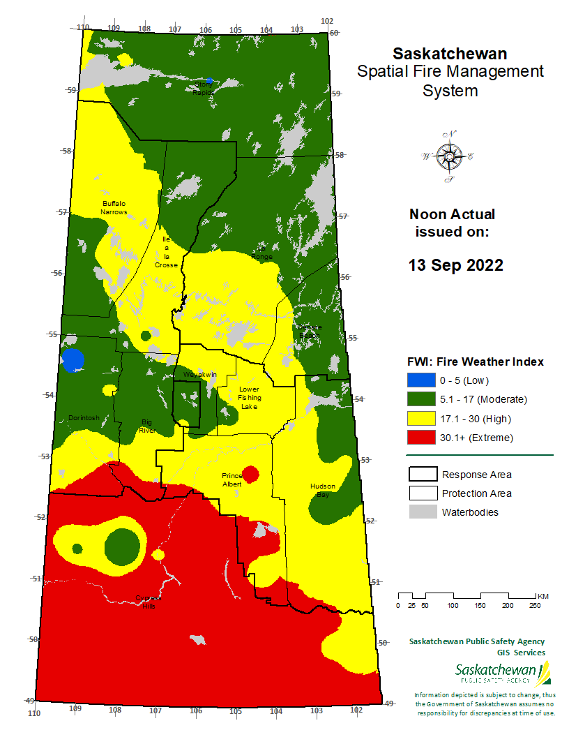 FWI ACTUAL FORECAST VALID FOR 2022-09-13
