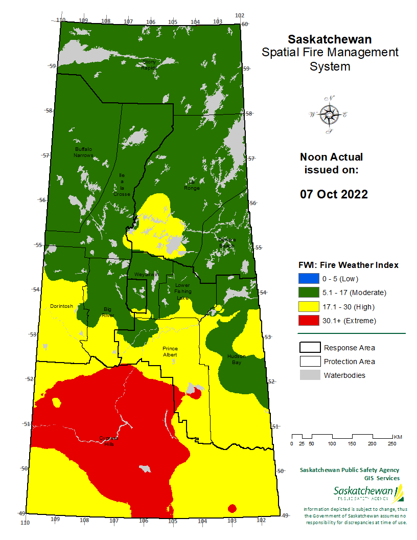 FWI ACTUAL FORECAST VALID FOR 2022-10-07