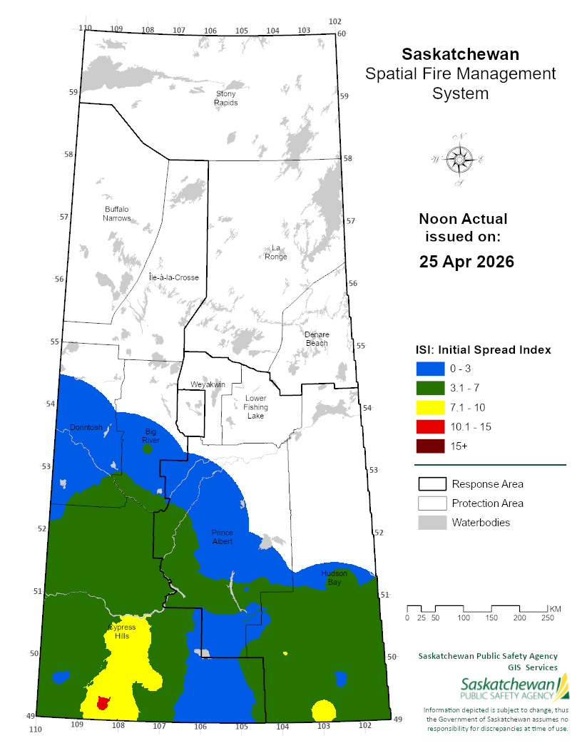 FWI ACTUAL FORECAST VALID FOR 2026-04-25